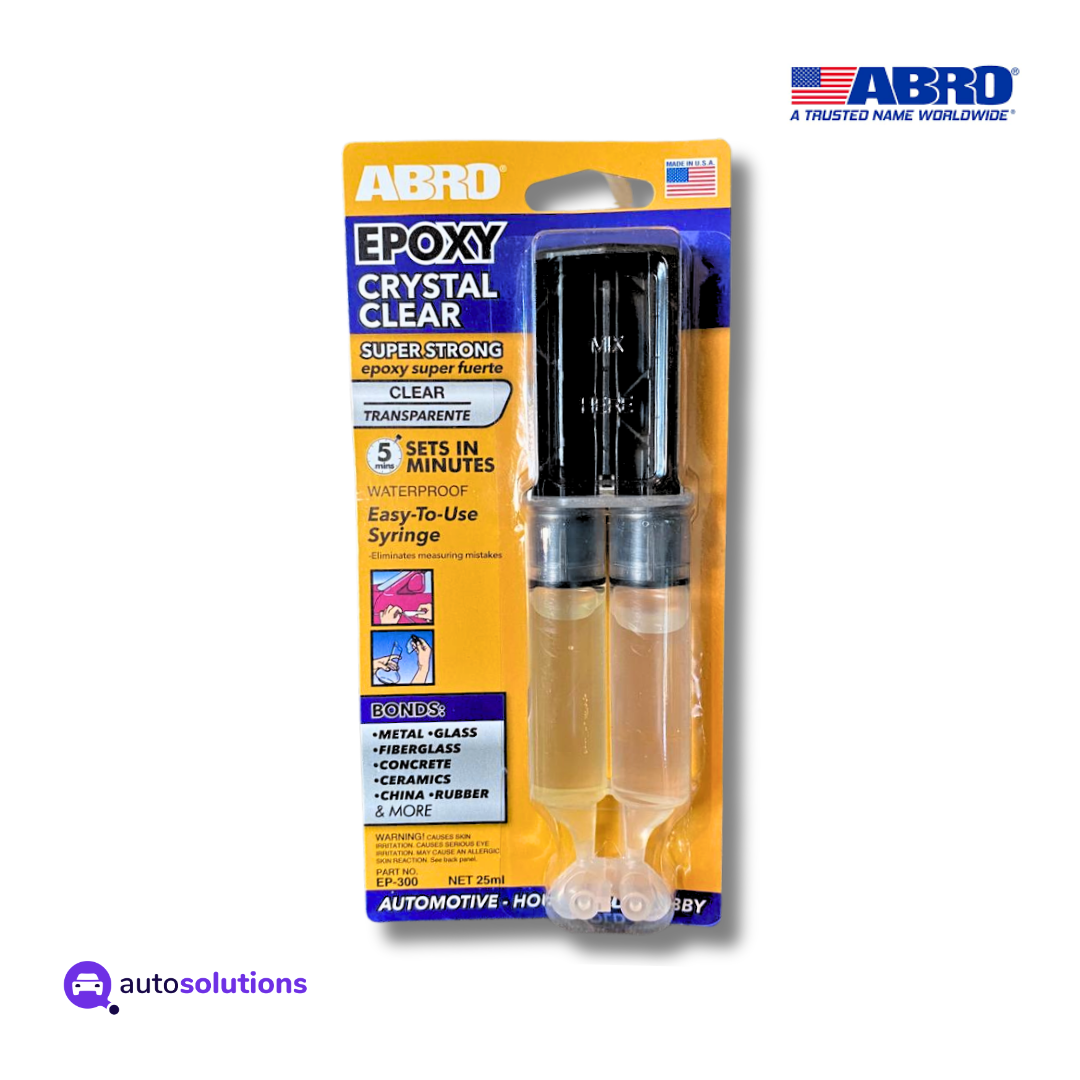 Plastiacero Transparente 5min ABRO EP300 25mL – AUTOSOLUTIONS